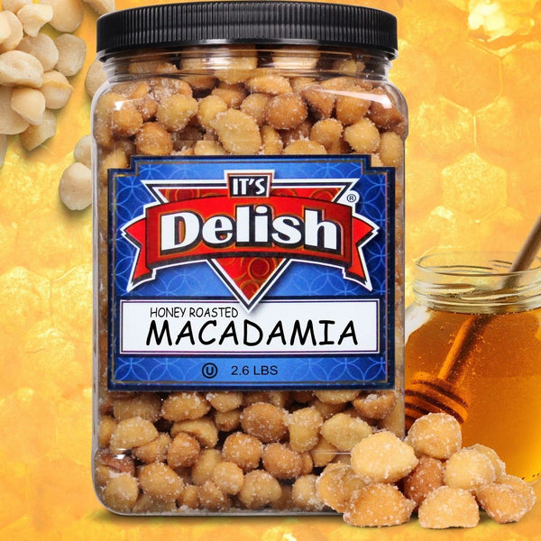 Honey Roasted Macadamia 2.6 LBS Reusable Jumbo Container – Its Delish