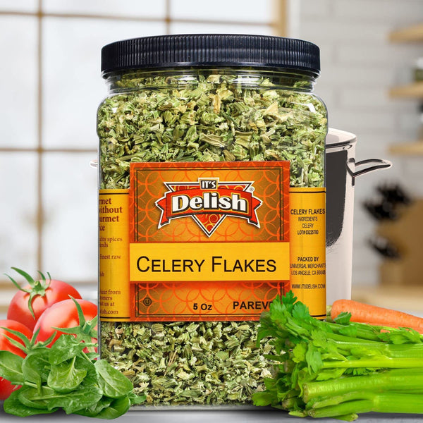 Dried Celery Flakes, 5 oz | Jumbo Reusable Container – Its Delish